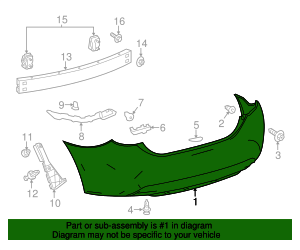 52159-03901 - Cover Rear Bumper L 2014-2019 Toyota Corolla | Longo ...