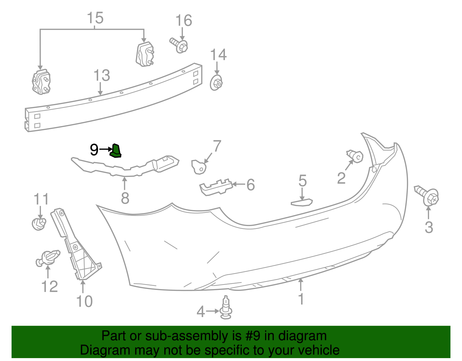 52197-22020 - Bumper Cover Support Rail Bracket 2012-2022 Toyota ...