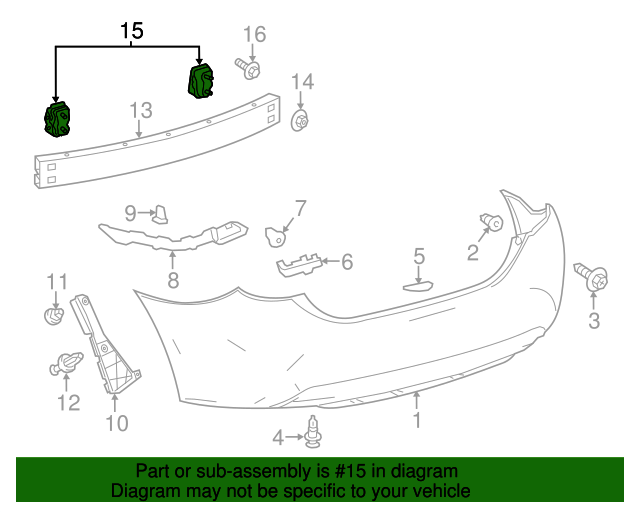 52182-02130 - Bumper Bracket - 2014-2019 Toyota Corolla | OEM Genuine ...