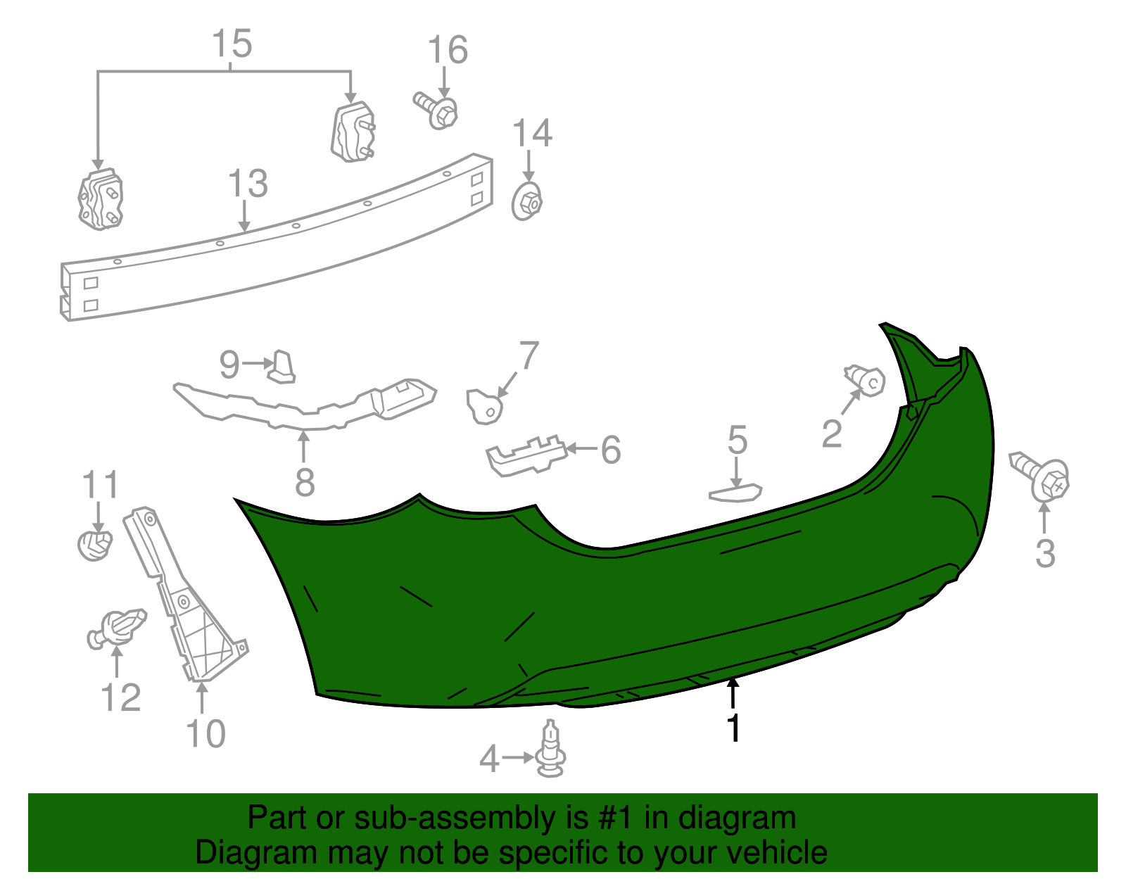 52159-03901 - Cover Rear Bumper L 2014-2019 Toyota Corolla | Longo ...