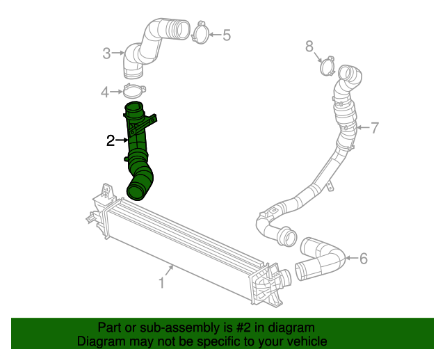 2014-2018 Ram Inter-Cooler Hose 52014864AA | TascaParts.com