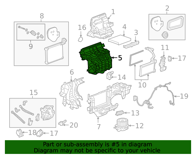 85587284 - Heater and Air Conditioning Evaporator Case 2019-2023 GM ...