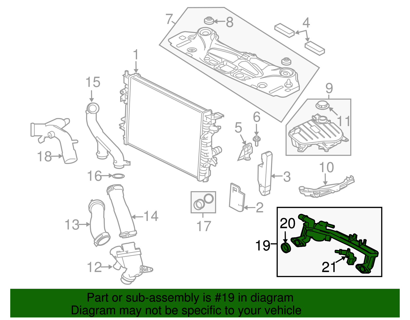 2010-2020 Jaguar Engine Coolant Inlet Flange AJ814056 | AutoNationParts.com