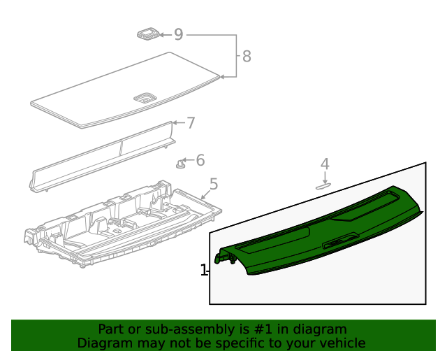 2021-2022 Cadillac Beige Rear End Trim Finish Panel 85124301 ...
