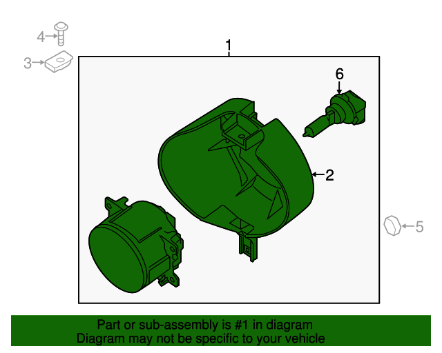 2005-2019 Nissan Fog Lamp Assembly - Passenger Side (RH) 26150-EA025 ...