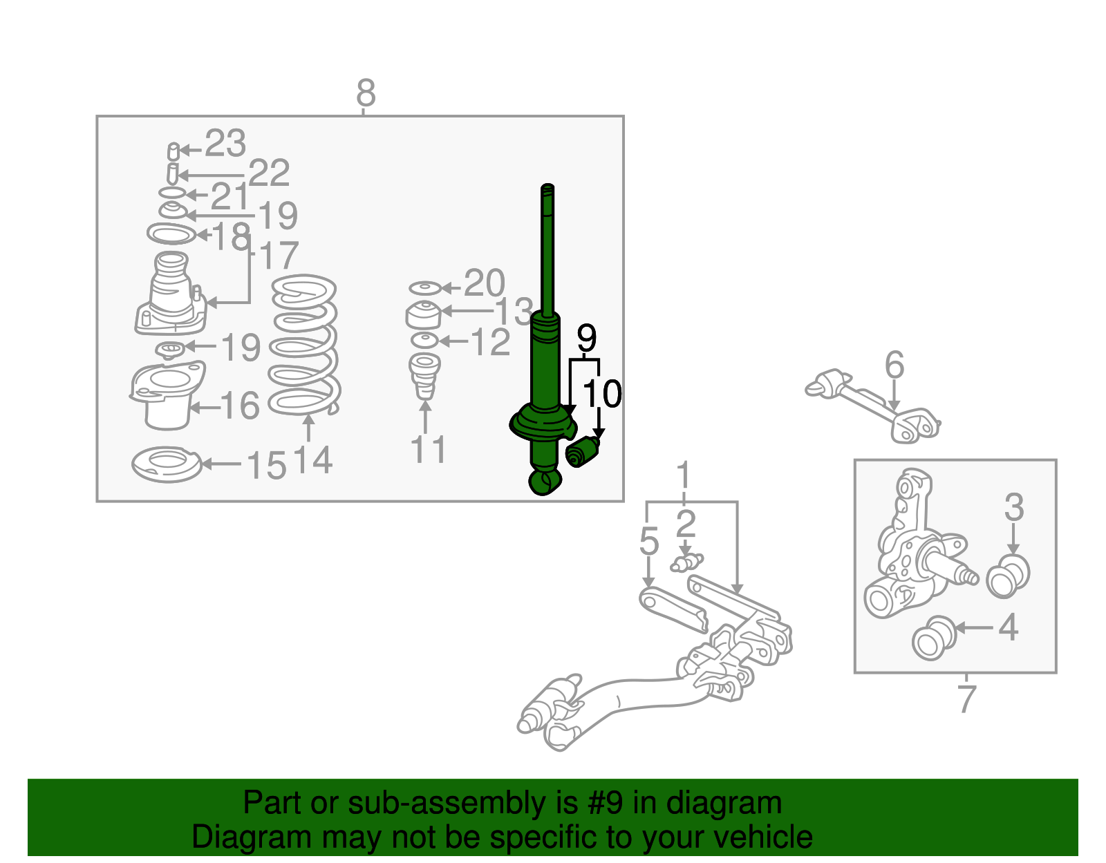 52611-S5A-A02 - 2004-2005 Honda Civic - Shock Absorber Unit Rear ...