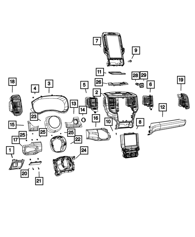 2019 Ram Center Stack 68340280AC | Mopar eStore