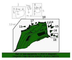 2021-2024 GM Black Passenger Side Quarter Lower Rear Trim Panel ...