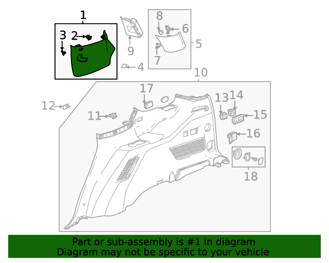2021-2022 GM Lock Pillar Trim 84842821 | GMPartsDirect.com
