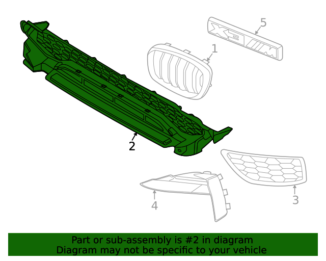 Genuine BMW 51-11-8-065-195 | Grille Center Lower - ACC | FREE Shipping ...