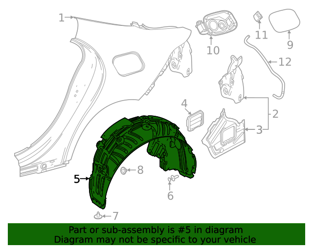 118-690-18-00-64 - Quarter Panel Splash Shield 2020-2023 Mercedes-Benz ...