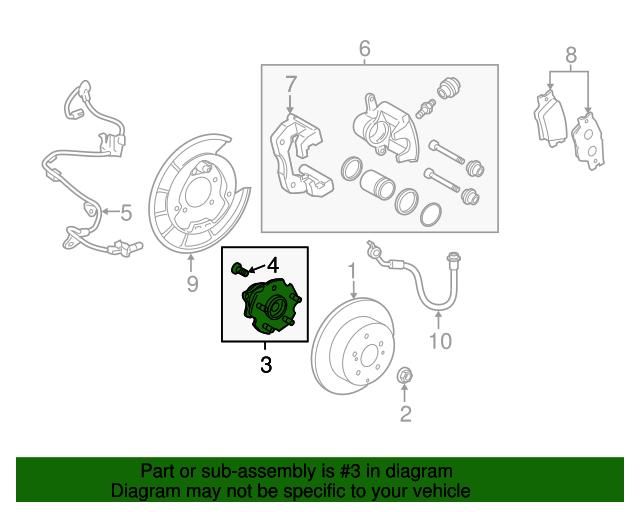 2006-2018 Toyota RAV4 Wheel Bearing and Hub (Left, Right, Rear) 42410 ...