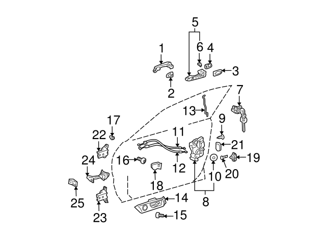 69202-33010 - Exterior Door Handle Base 2002-2006 Lexus ...