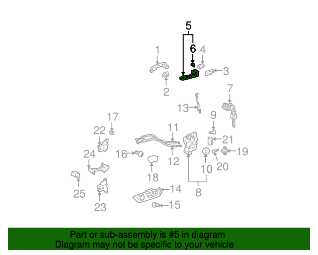 69202-33010 - Exterior Door Handle Base 2002-2006 Lexus ...