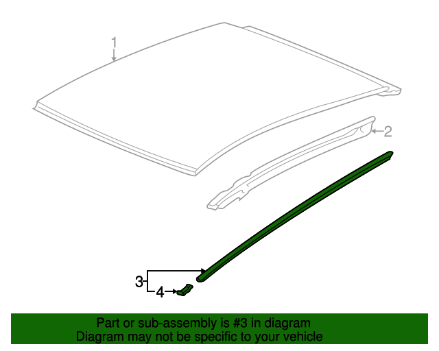 74306-S03-003 - Molding Assembly R Roof - 1996-2000 Honda Civic | Genuine Honda Parts