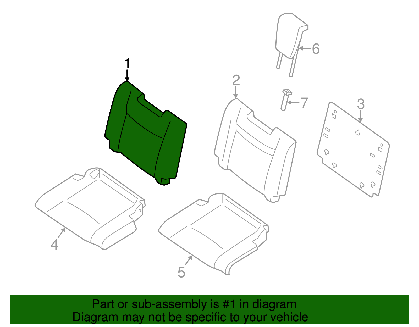 2018-2020 Nissan Rogue Seat Back Cover 89620-6FU1B | Temecula Nissan Parts