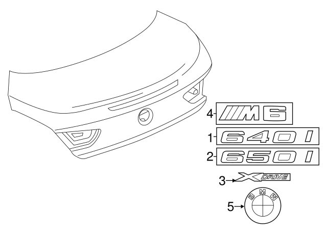 51147363744 - 2012-2019 BMW 650i Emblem (51-14-7-363-744) | BMW of ...