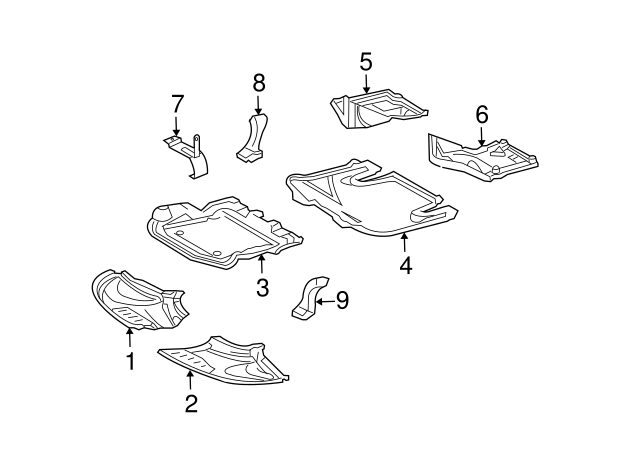 2001-2006 Mercedes-Benz Floor Pan Splash Shield 220-524-23-30 ...