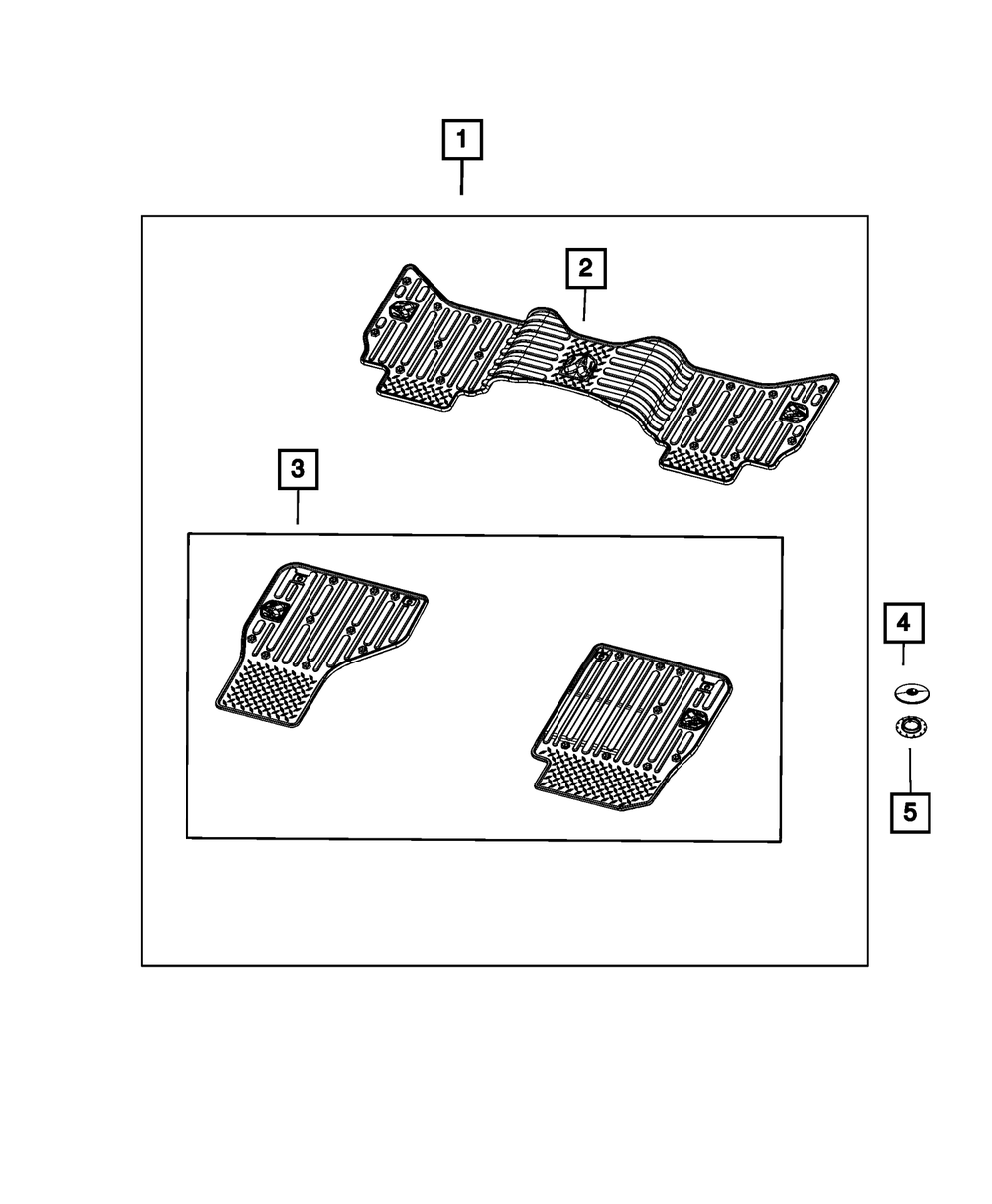 2019-2025 Ram All-Weather Mat Kit - Mega Cab With Bucket Seats - Black ...