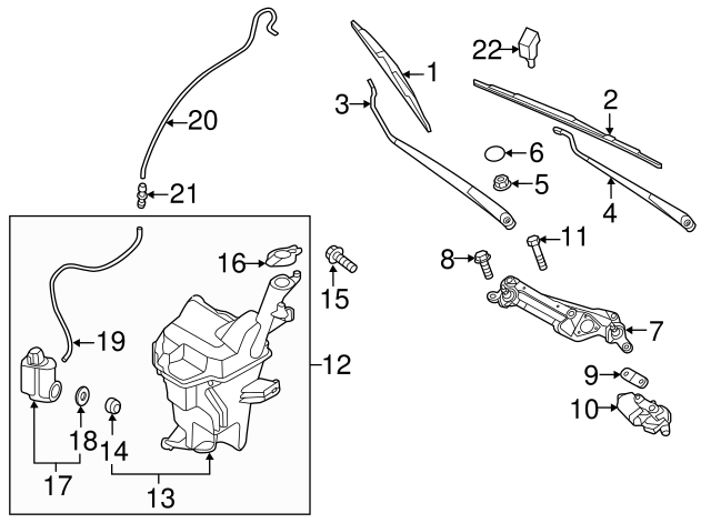 Hyundai - 98630-1R100 - Washer Nozzle - 2012-2017 Hyundai Accent | OEM ...