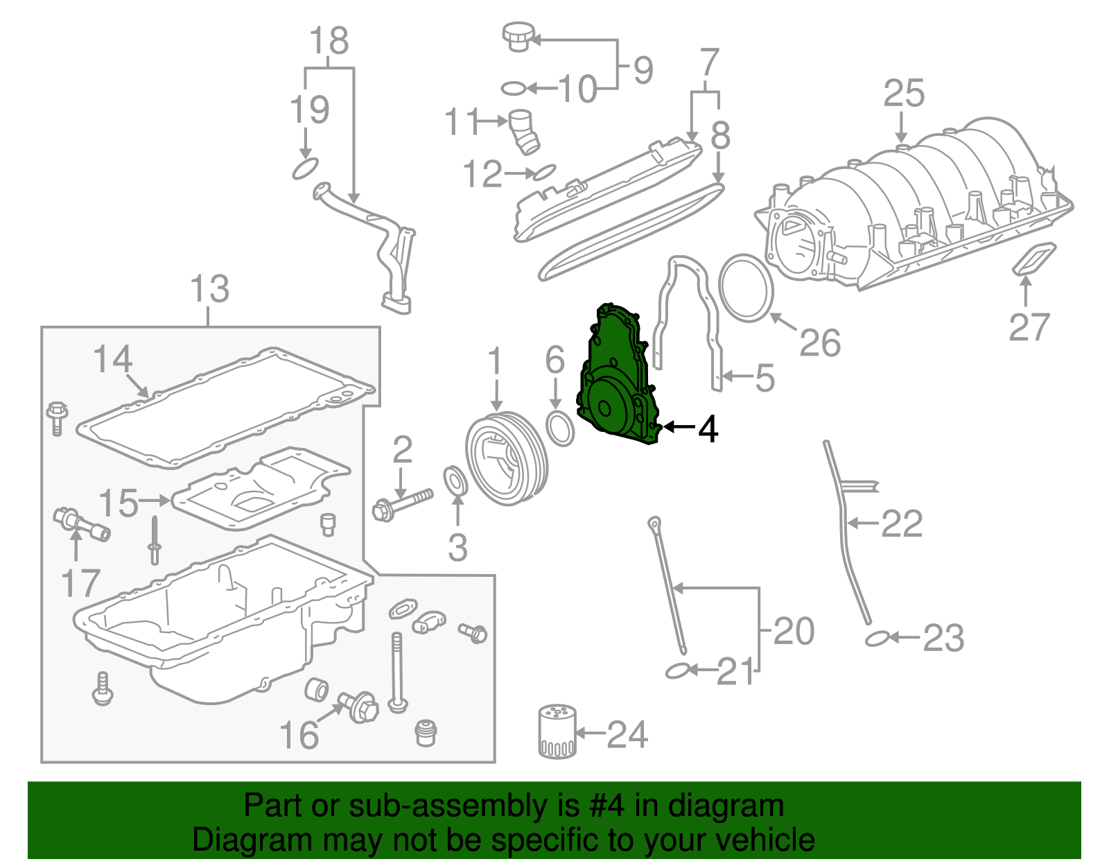 1998-2020 GM LS Rear Block Cover 12639250 GM | GMPartsDirect.com