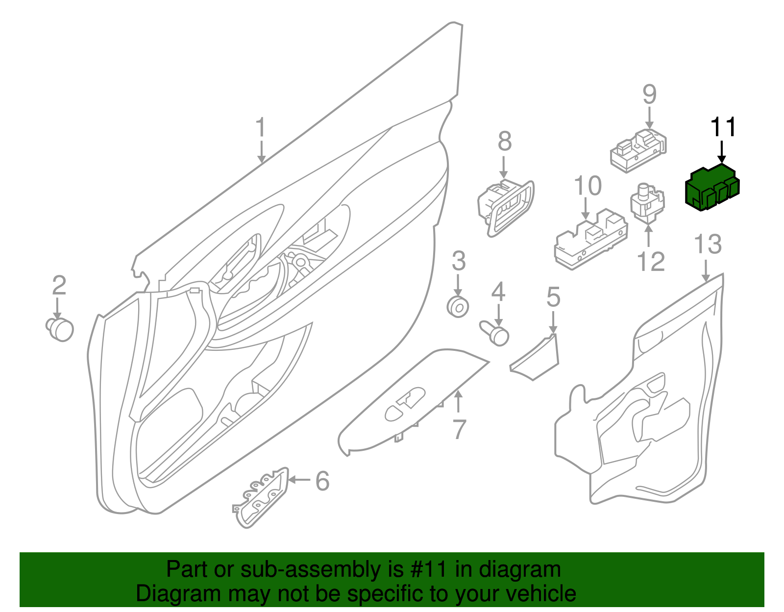 2017-2024 Nissan Memory Switch 25491-9PJ0A | QuirkParts