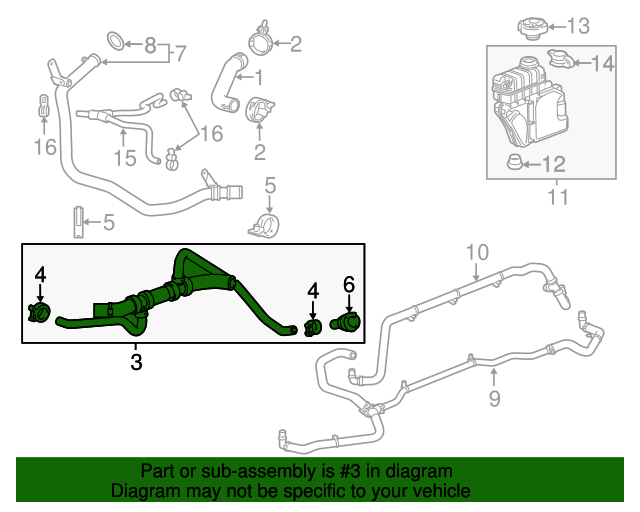 23497426 - Radiator Outlet Hose 2014-2019 Cadillac CTS ...