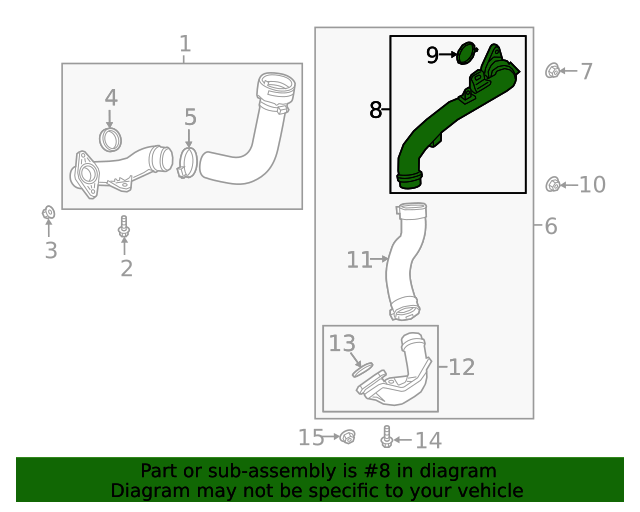 PYY1-13-24X - Upper Pipe - 2018-2021 Mazda 6 | Mazda Swag