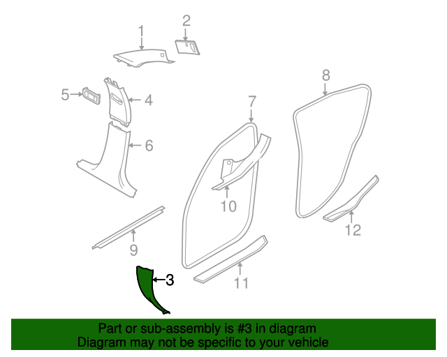 51-43-7-144-537 - Lateral trim panel front left 2006-2012 BMW ...