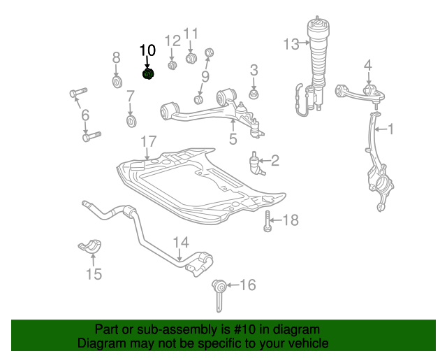 220-333-28-14 - Lower Control Arm Front Bushing 2003-2006 Mercedes-Benz ...
