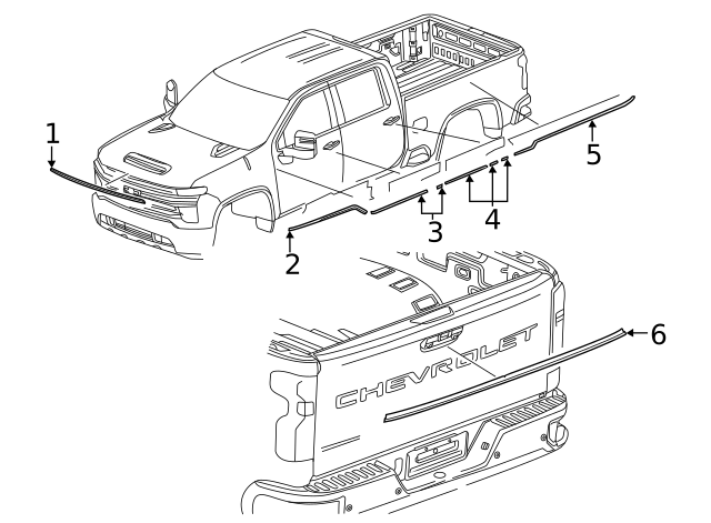 2021-2022 Chevrolet Silverado 2500 HD Stripe 84761004 | GMPartsDirect.com