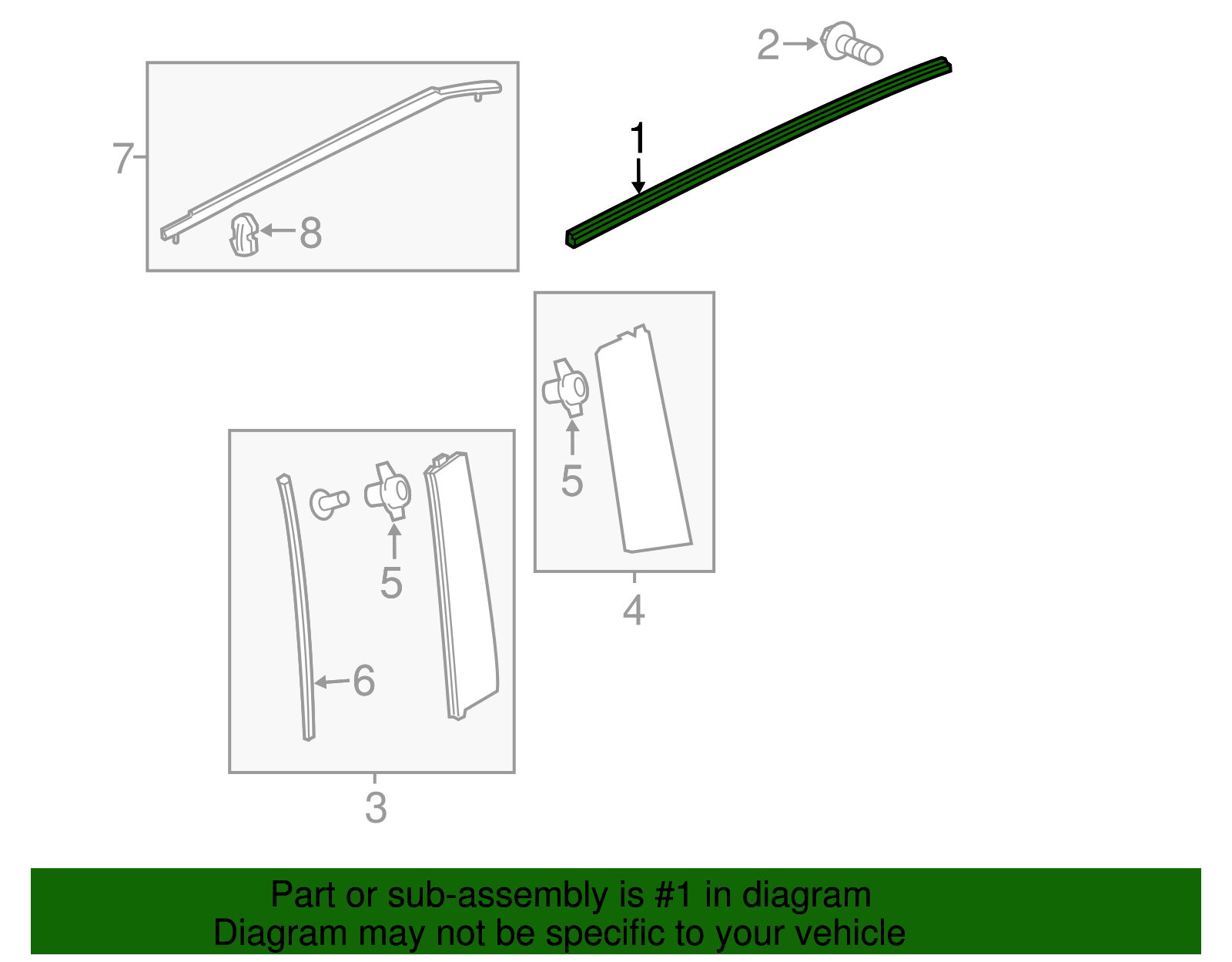 OEM 2011-2013 Honda Odyssey Frame Molding 72965-TK8-A01 | Honda ...
