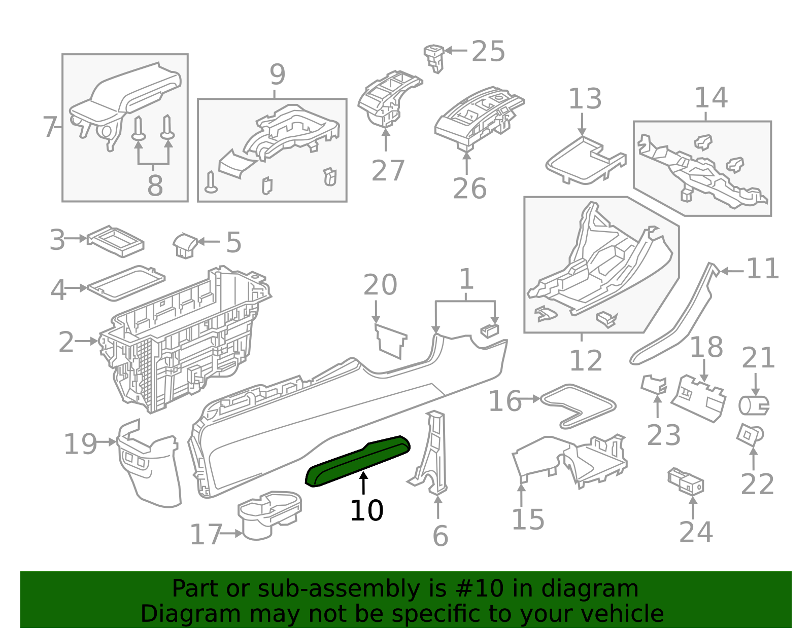 83411-TGH-A20ZB - 2017-2020 Honda Civic - Armrest Assembly R Console ...