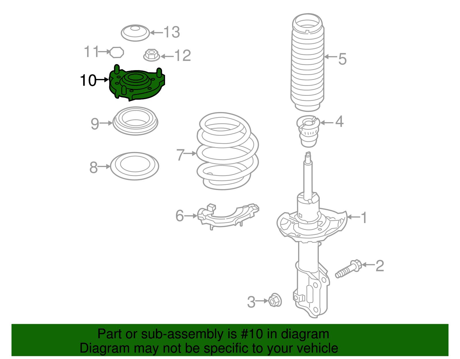 Genuine OEM Strut Mount Part# 54610-F2000 Fits 2017-2021 Hyundai: Up To ...