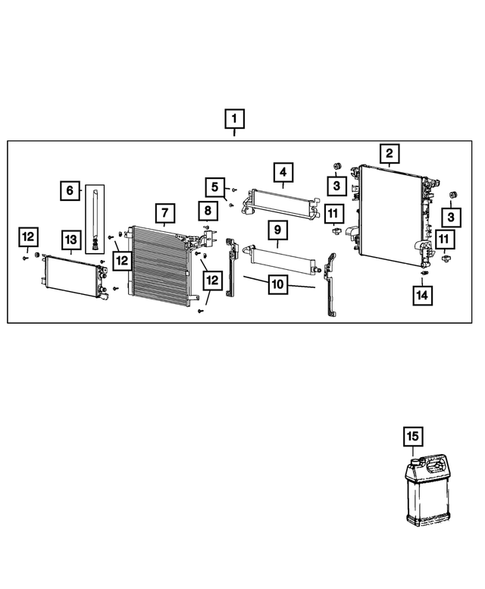 Radiator and Related Parts; Charge Air Cooler for 2020 Jeep Wrangler ...