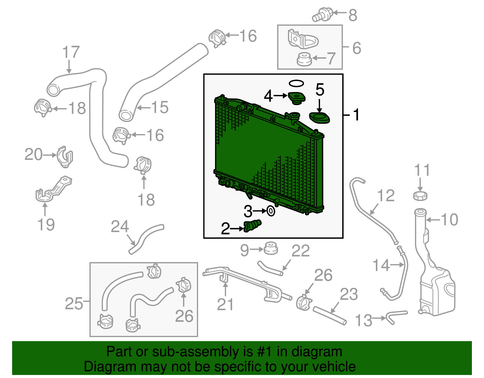 19010-RV0-A61 - 2014-2017 Honda Odyssey - Radiator (Denso) | Genuine ...