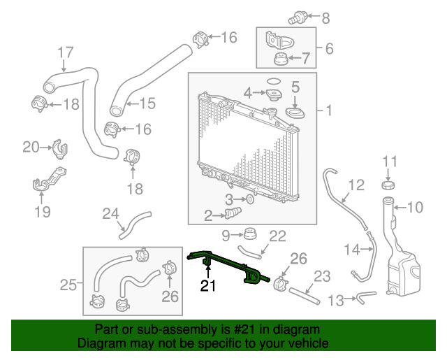 25210-RV0-000 - Cooler Pipe 2011-2017 Honda Odyssey | Honda Parts Online