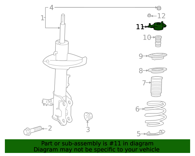 48609-0E090 - Strut Mount - 2020-2023 Toyota | OEM Genuine Toyota Parts