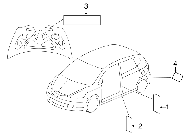 2015-2017 Honda Fit Spec Label 42762-T5R-A00 | Genuine Honda Parts
