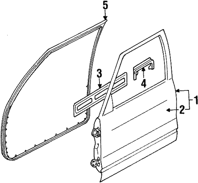 1992-2002 Isuzu Trooper Weatherstrip 8972607821 | Isuzu Parts Center