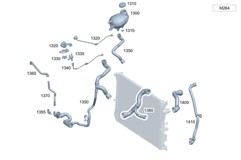Expansion Reservoir, Mount and Hoses for 2021 Mercedes-Benz E350 ...