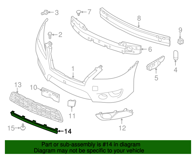 96010-3SH0A - Lower Deflector 2013-2015 Nissan Sentra | Nissan Parts ...
