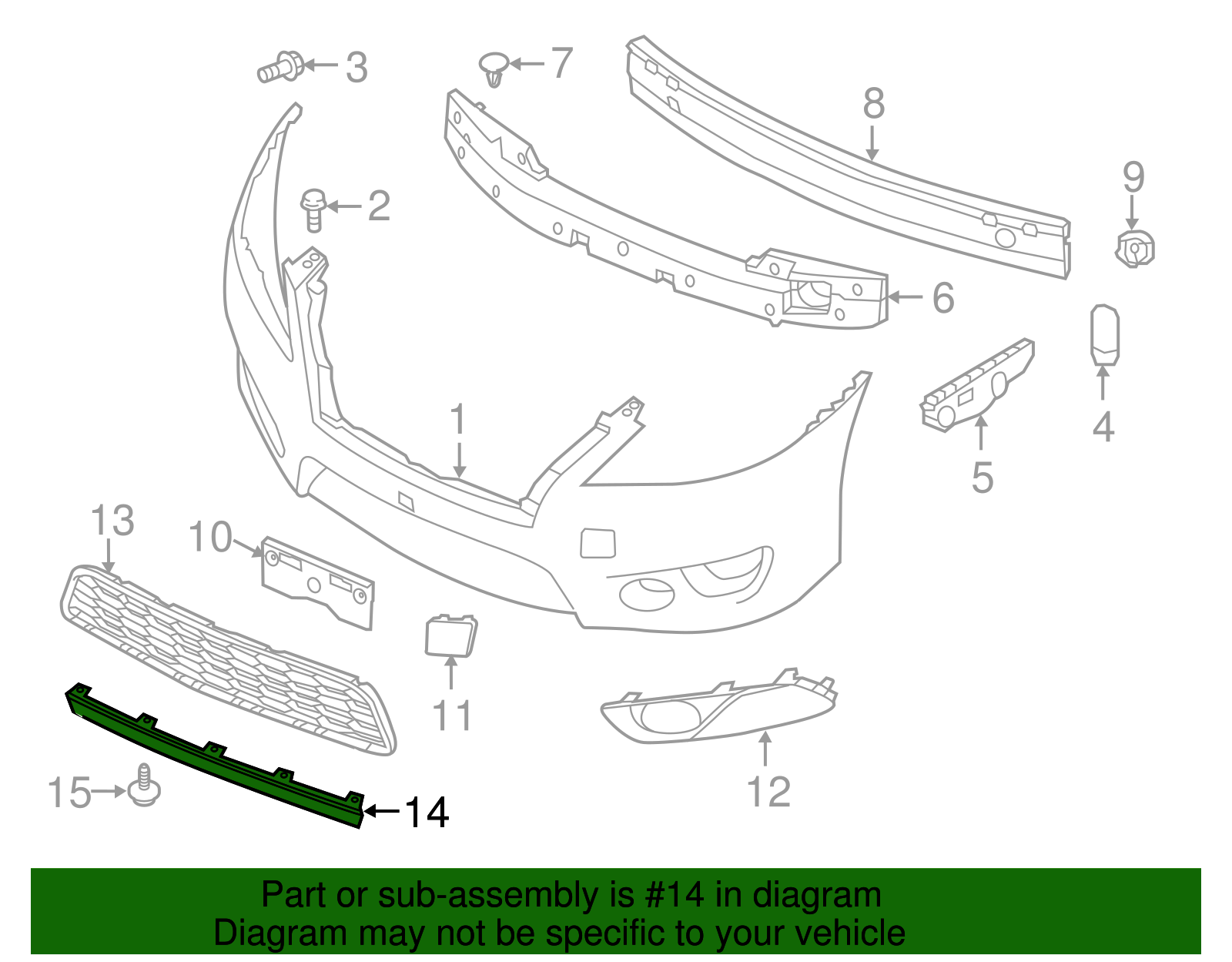 2013-2015 Nissan Sentra Lower Deflector 96010-3SH0A | Temecula Nissan Parts