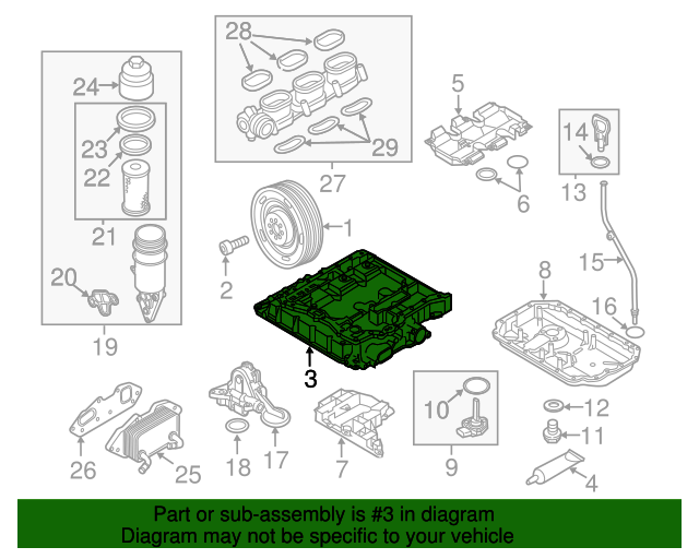 2013-2016 Porsche Cayenne Oil Pan 958-107-071-22 | Sunset Porsche Parts