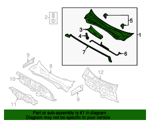 86150-D5000 - Cowl Grille 2016-2020 Kia Optima | Kia.Parts Store