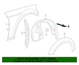 2005-2021 Mopar Wheelhouse Liner Rivet 6504737 | TascaParts.com