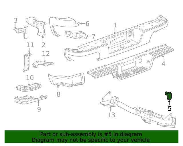 2015-2021 GM Rear Bumper Step Pad 22890958 | GMPartsDirect.com