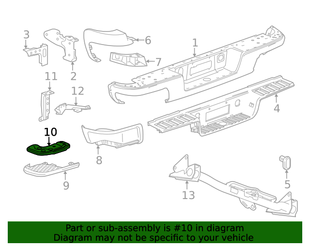 2015-2021 GM Passenger Side Rear Bumper Step Outer Pad 22900985 ...
