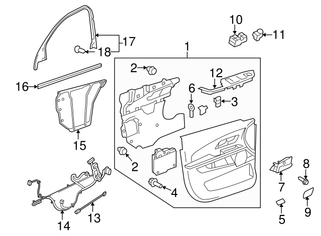 2010-2017 GM Upper Trim - Driver's Side (LH) 20894968 | TascaParts.com
