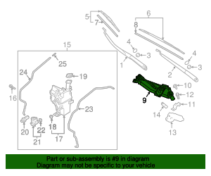 2018-2020 Hyundai Elantra GT Wiper Linkage 98120-G3000 | QuirkParts
